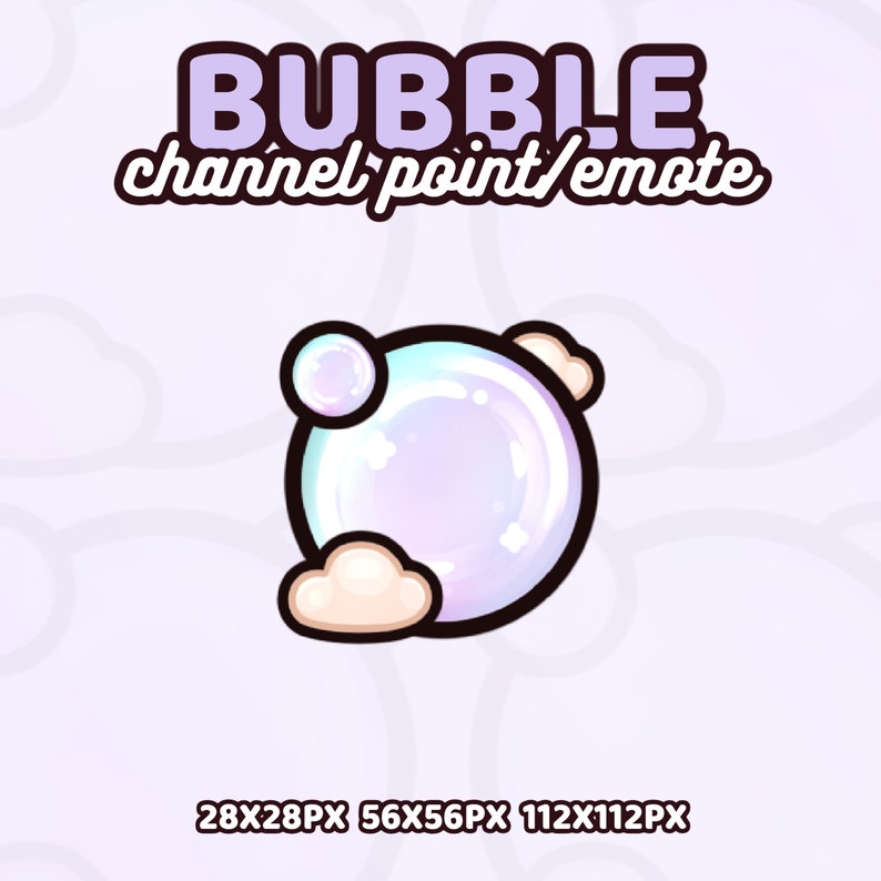 Bubble Channel Point/emote Kawaii / Cute / Pastel / Clouds TWITCH - Etsy