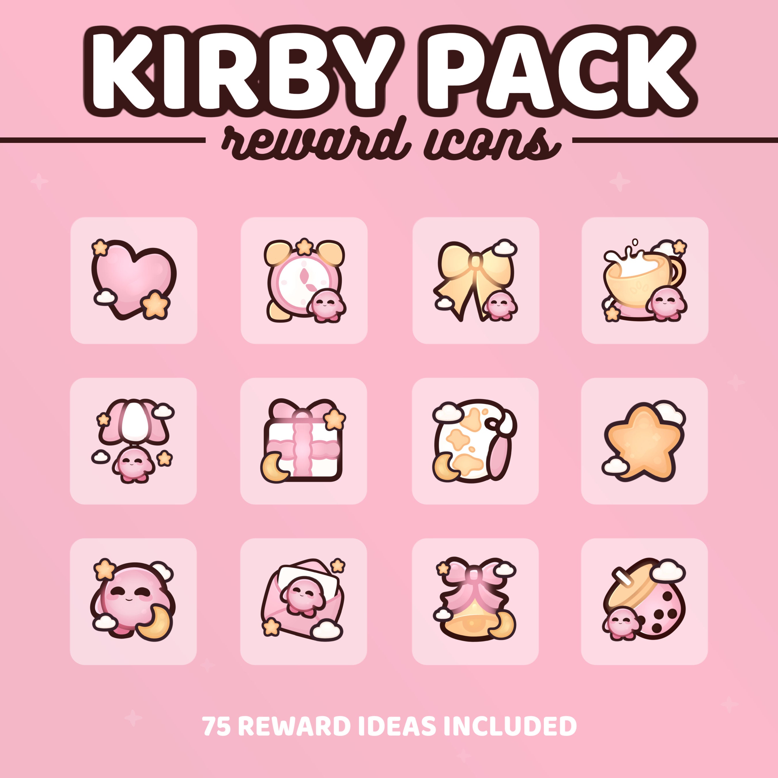 12x Kawaii Kirby Pack Reward Icon / Channel Point Reward Icons 75x ...