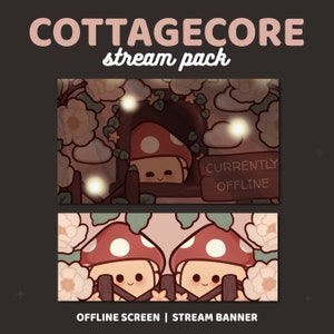 Cottagecore Mushroom Stream Package | Animated Screens, Customizable ...