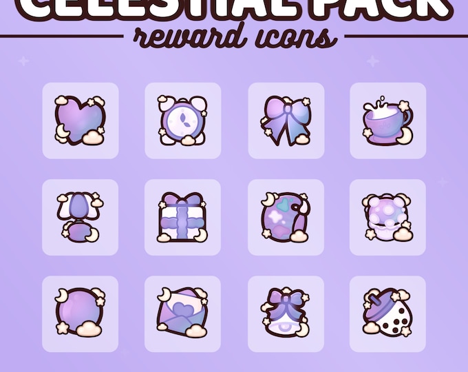 33x Twitch Reward Icon Set of 33 Icons Channel Points White Color ...