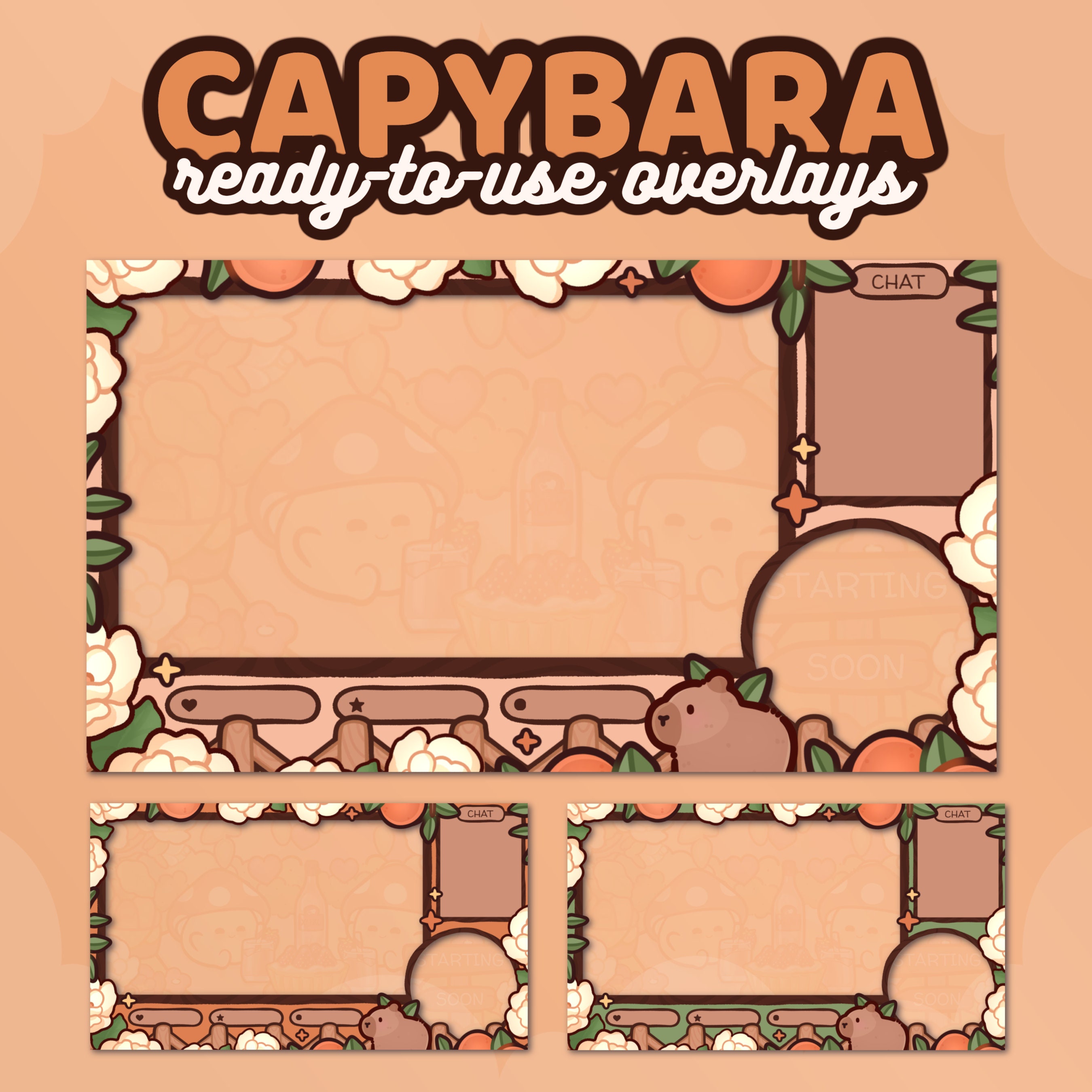 Capybara Complete Stream Package Animated Screens, Overlays, Alert ... Capybara Complete Stream Package Animated Screens, Overlays, Alert ...