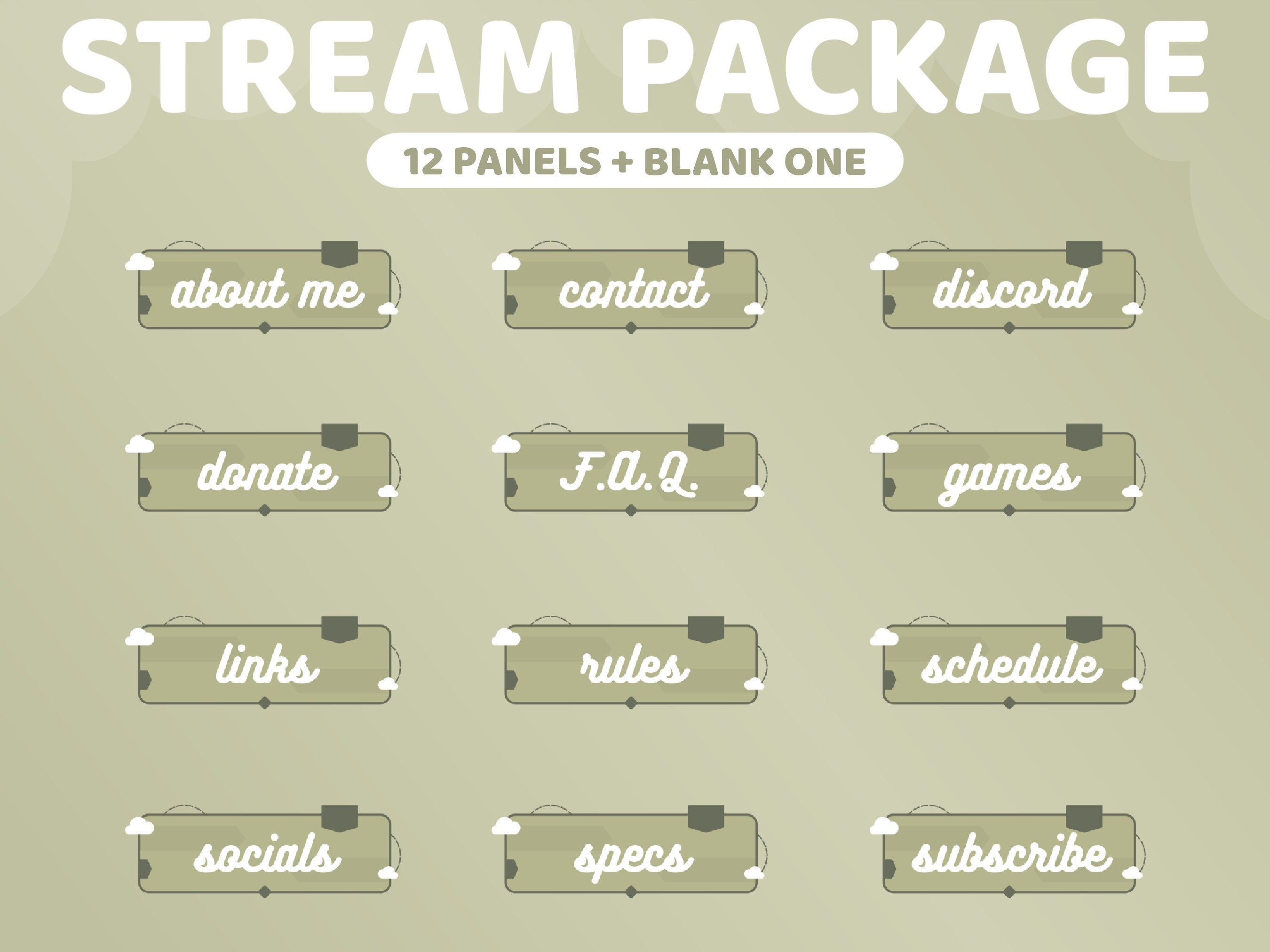 Sage Green Cozy Vibe Stream Package | 3 Animated Screens, 4 Ready-to ...