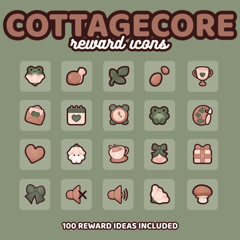 20x Cottagecore Pack Reward Icon / Channel Point Reward Icons | 100x ...
