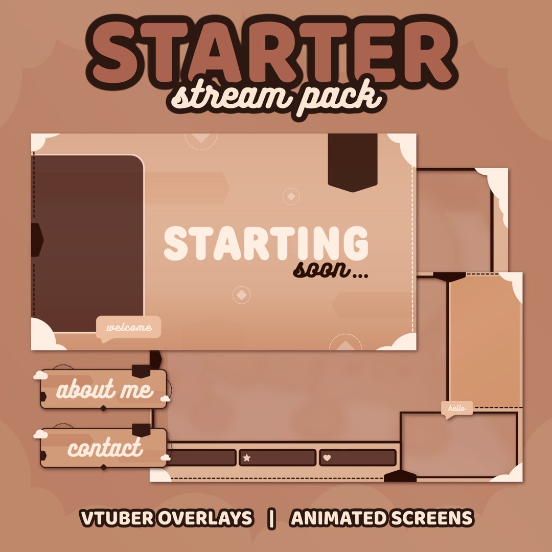 Brown / Beige Cozy Vibe Stream Package | 3 Animated Screens, 4 Ready-to ...