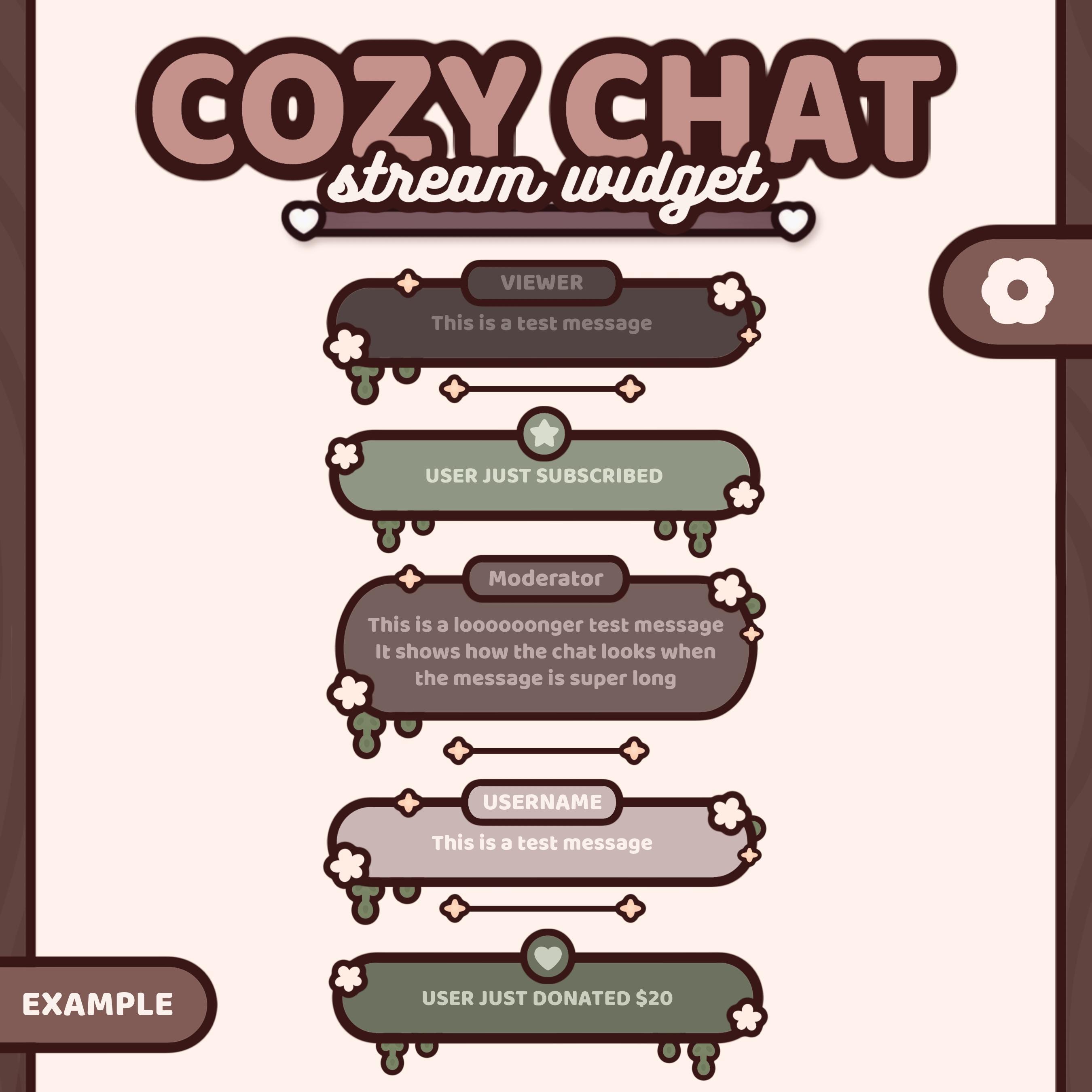 Cozy Chat Widget | Customizable Twitch Chat & Alerts Widgets | Custom ...