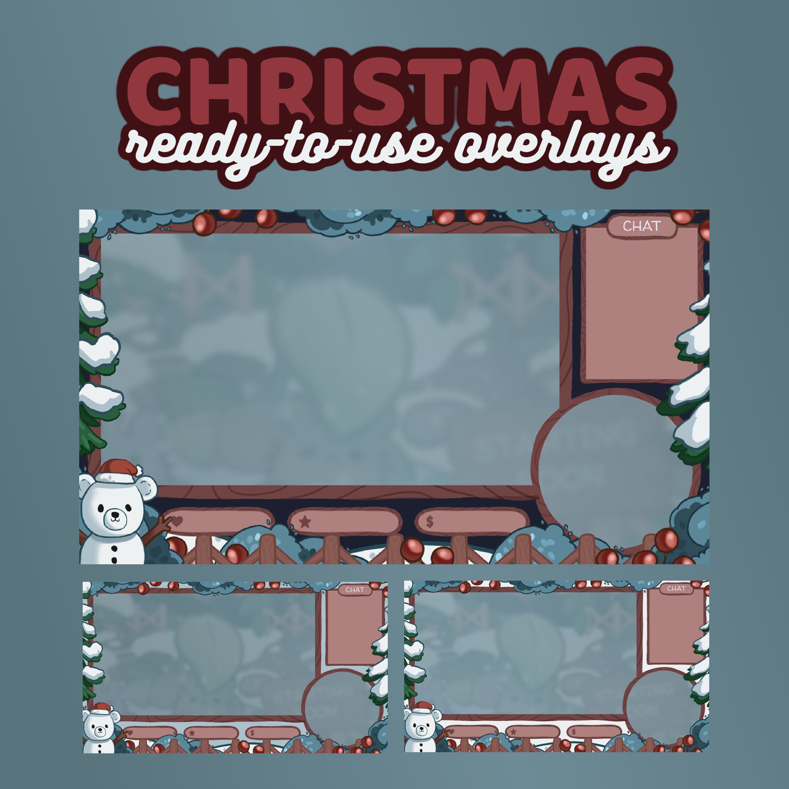 Cozy Winter Forest Twitch Overlays 9 Premade Overlays - Etsy