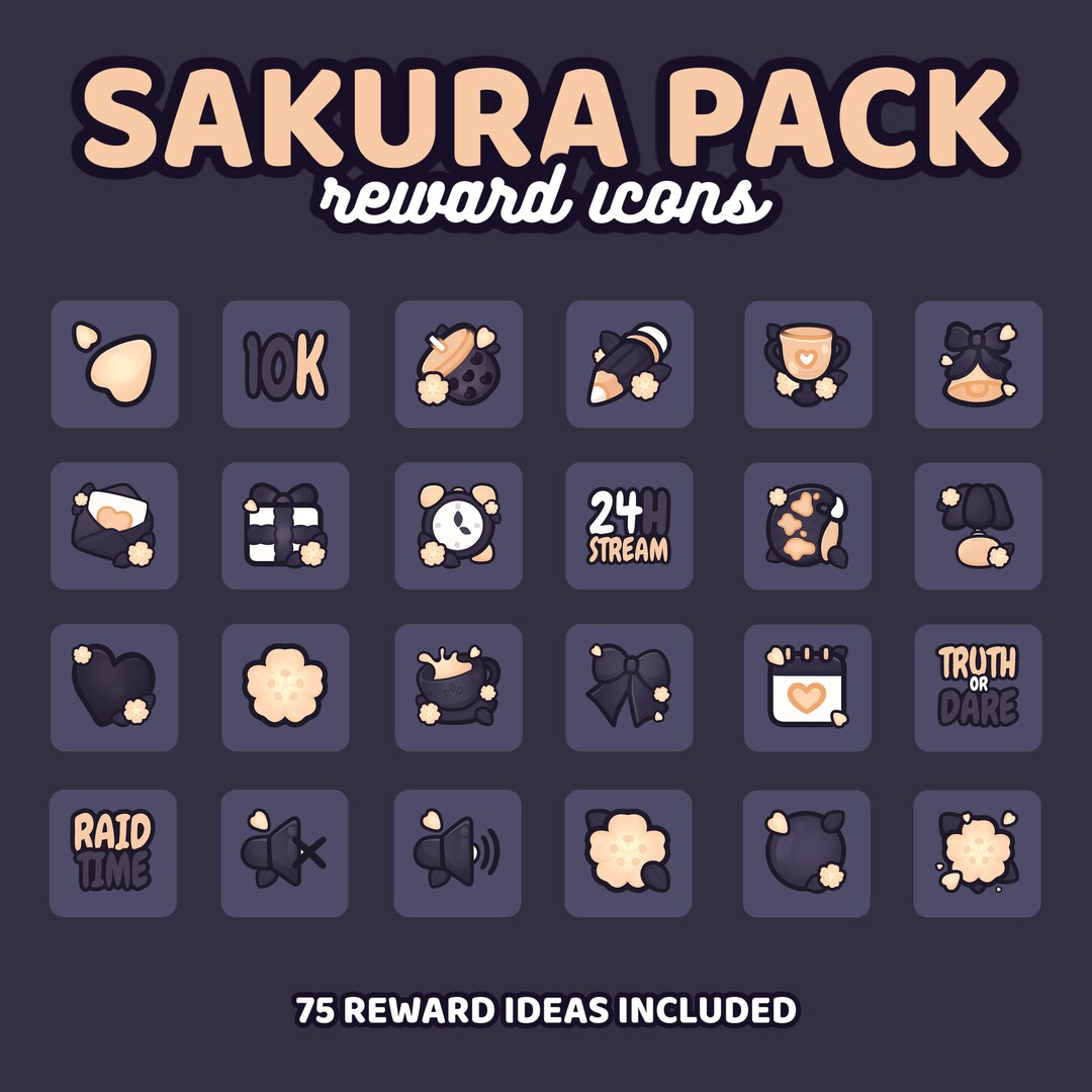 24x Sakura Pack Reward Icon / Channel Point Reward Icons | 75x Reward ...