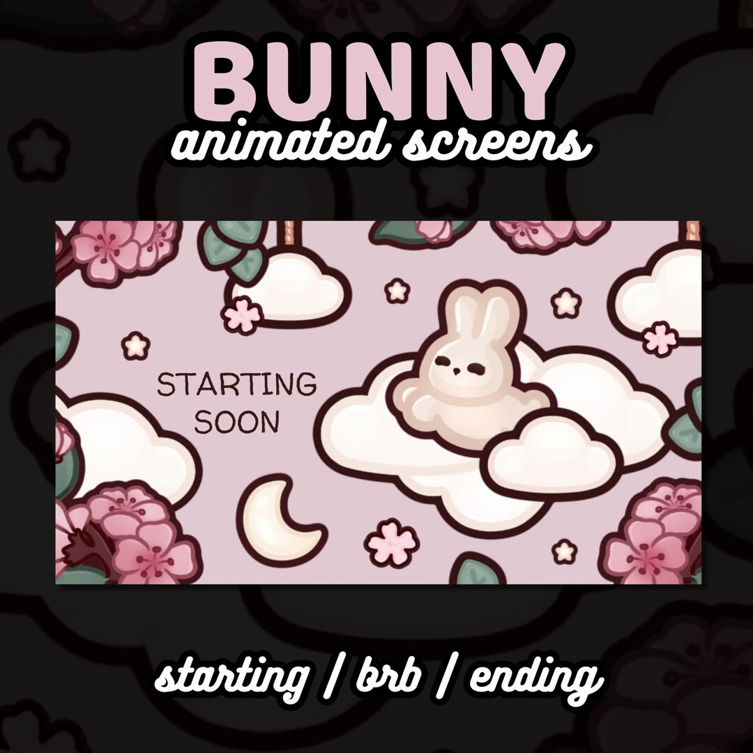 3x Animated Bunny Twitch Screens | Aesthetic Cute Soft Pastel Kawaii ...