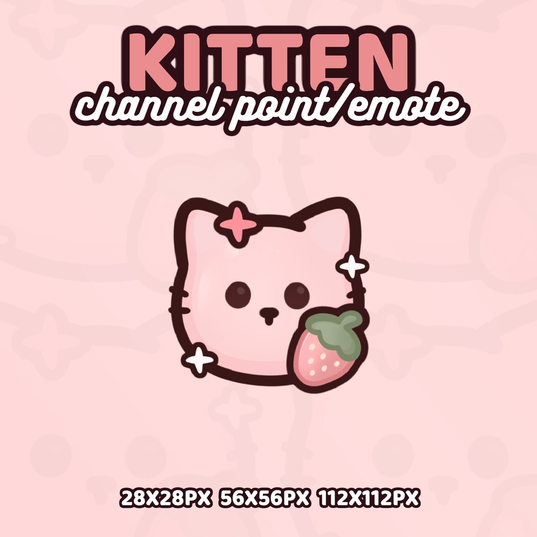 Strawberry Kitten Channel Point/emote | Kawaii / Cute / Pink | TWITCH ...