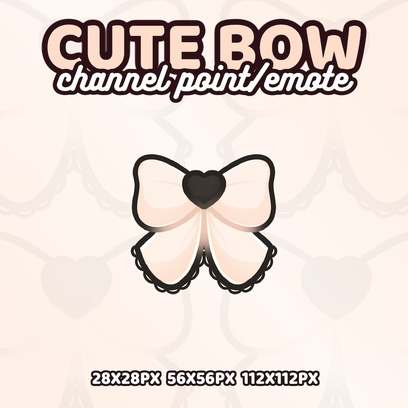 Bow Channel Point/emote | Kawaii / Cute / Goth / White | TWITCH - Etsy