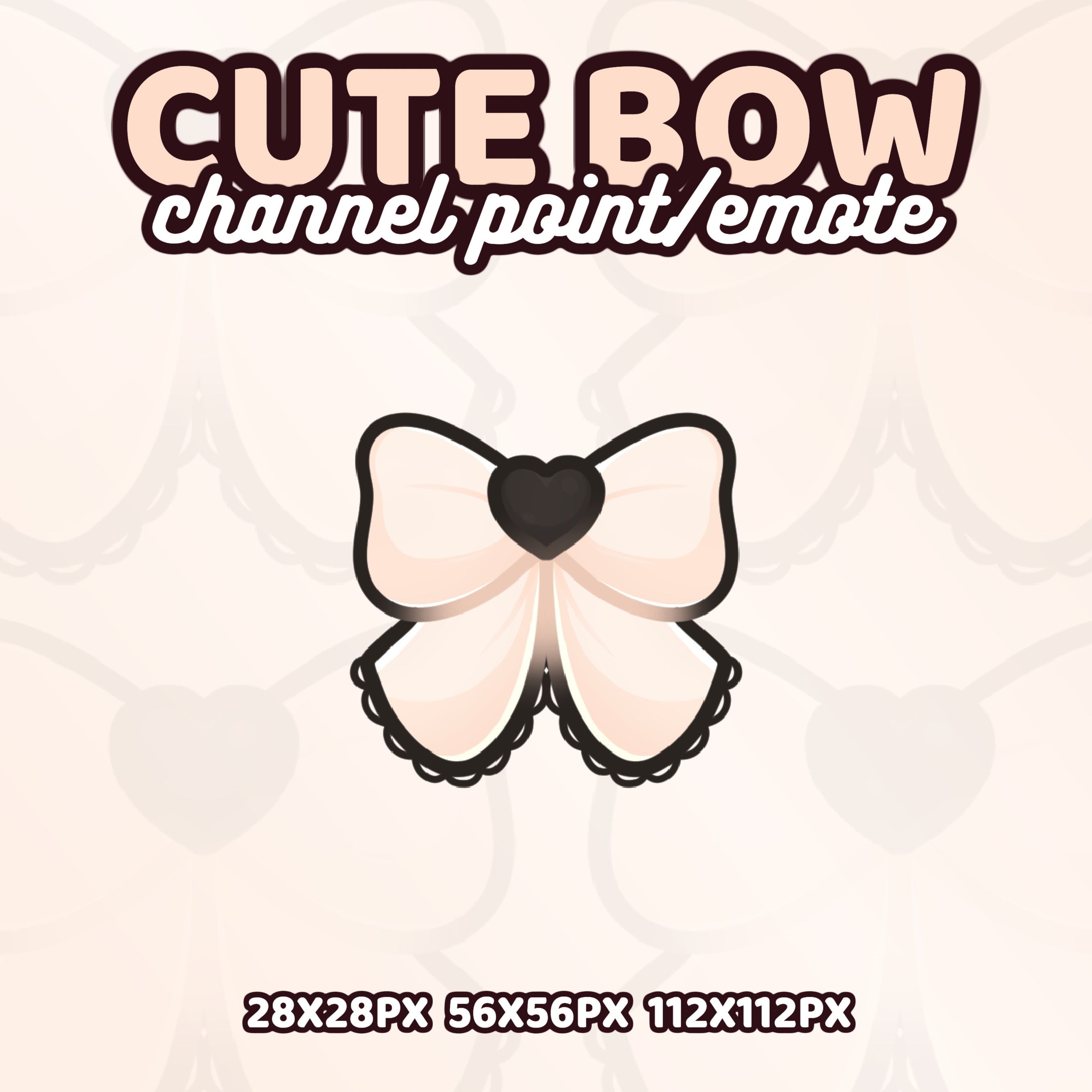 Bow Channel Point/emote | Kawaii / Cute / Goth / White | TWITCH - Etsy