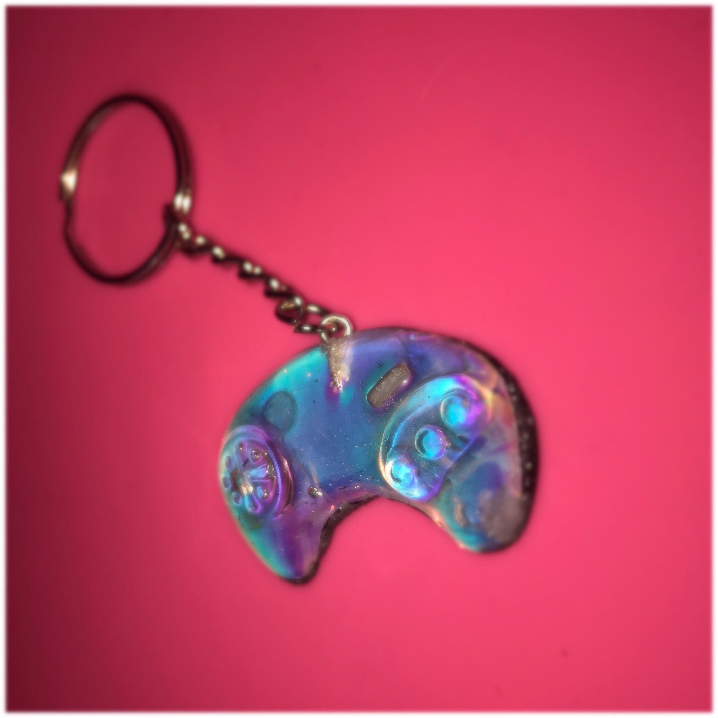Iridescent gamer video game keychain keyring sega genesis | Etsy