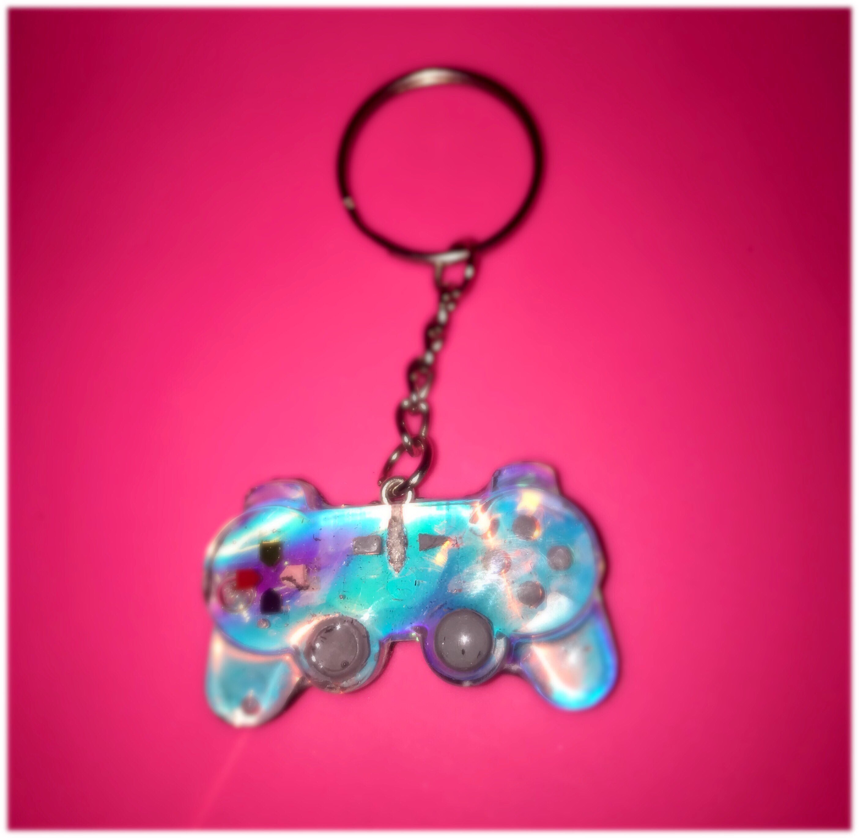 Iridescent gamer video game keychain keyring PlayStation PS3 | Etsy