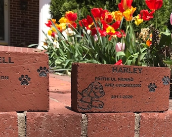 Garden Brick Decorations Custom Handmade Plant Art Outdoor Garden Brick ...