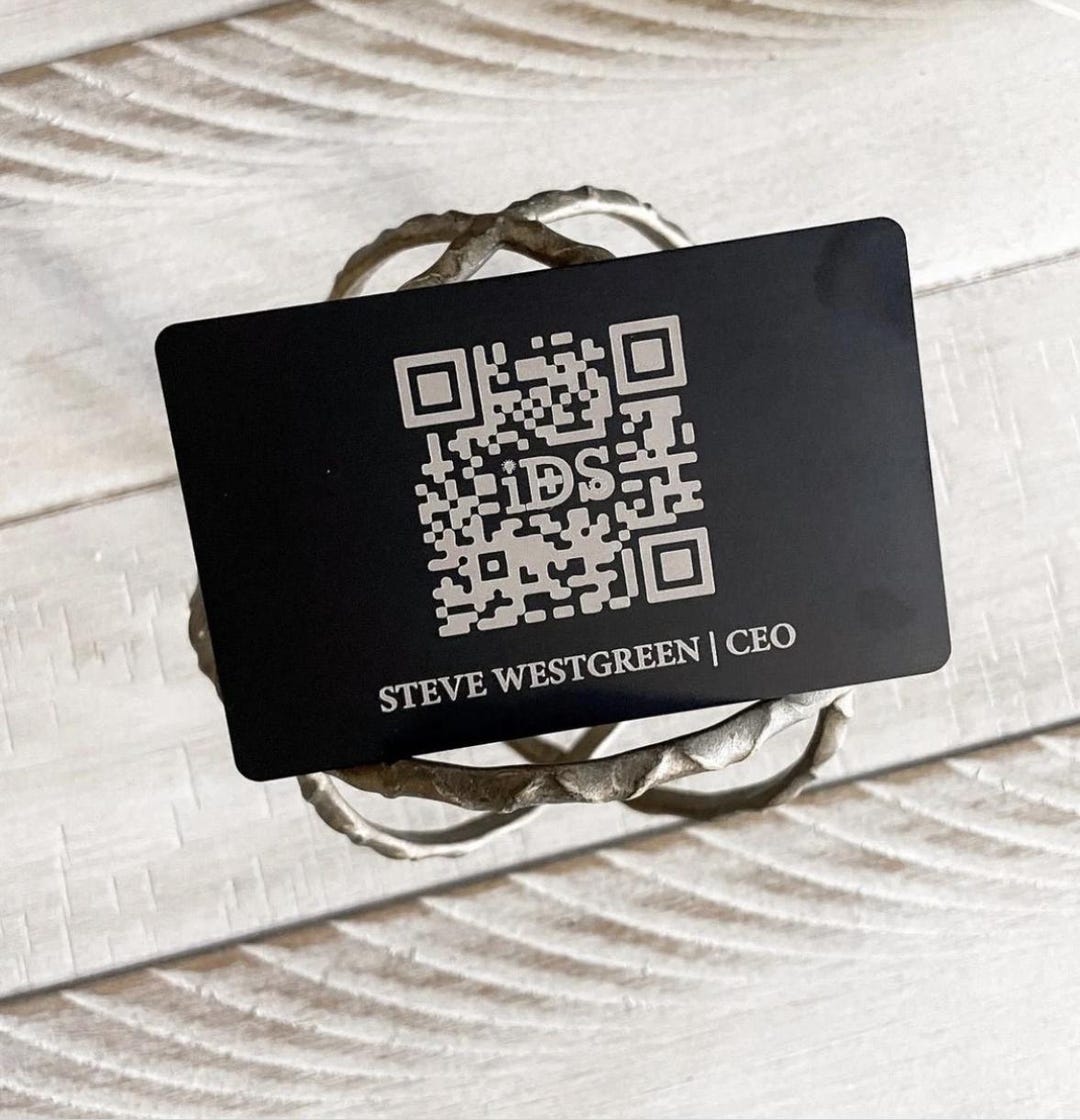 1mm Thick Metal Business Cards Custom Black Personalized - 1, 5, 10, or ...