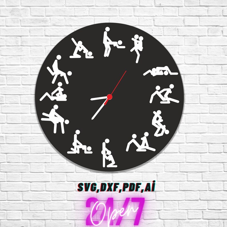 Kama Sutra Clock Laser Cut Svg Dxf Glowforge Cnc Cutting Etsy