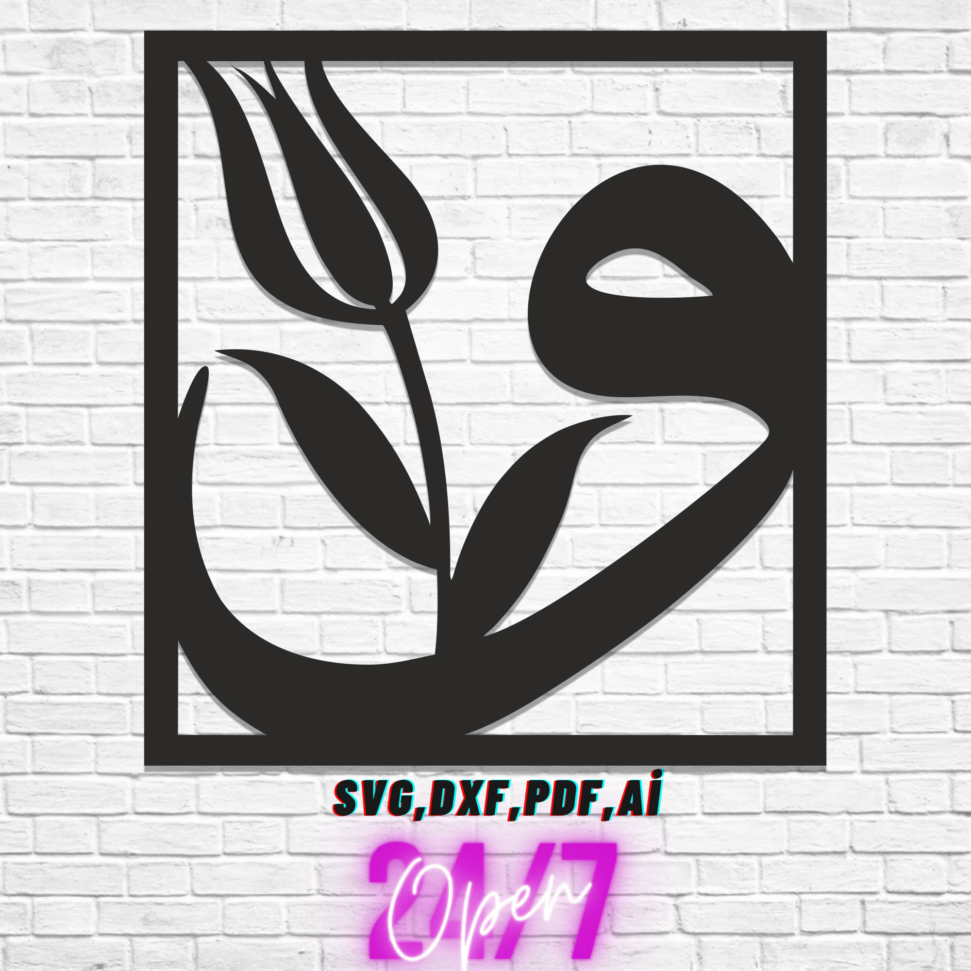 Prints Digital Prints Art & Collectibles Svg Dxf Cdr Vav Tulip ...
