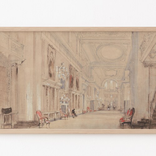 Frame TV Art File Frame TV Vintage Drawing the Portrait | Etsy