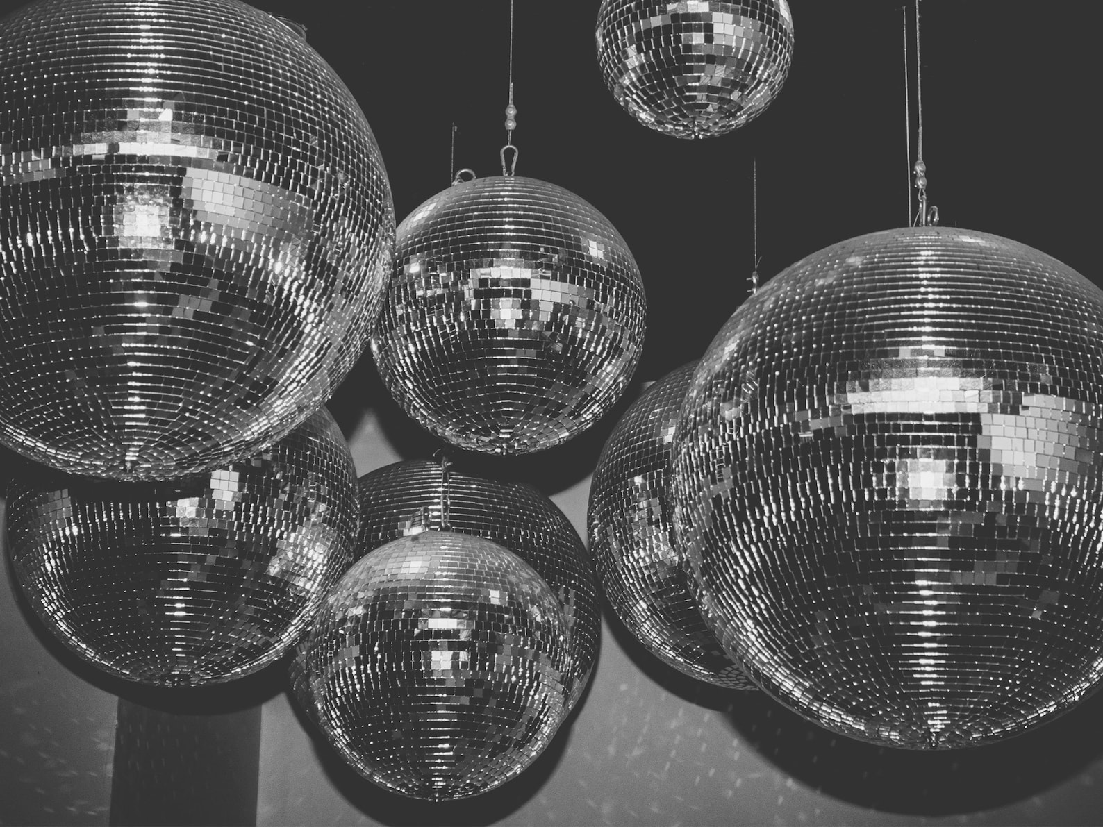 Frame TV Art File, Disco Balls, Happy New Year, Celebration, Black and ...