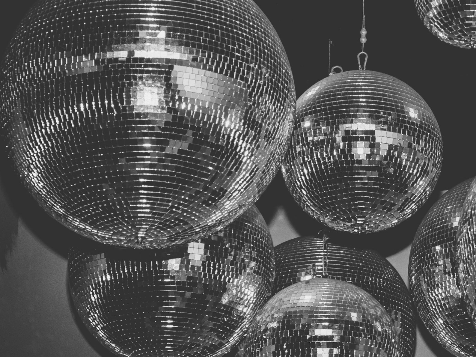 Frame TV Art File, Disco Balls, Happy New Year, Celebration, Black and ...