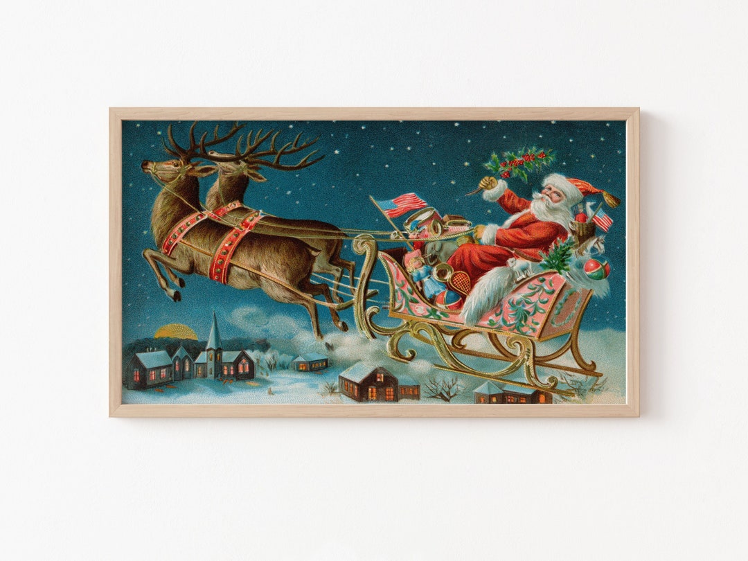 Christmas Frame TV Art File, Frame TV Art File, Vintage Santa, Santa's ...