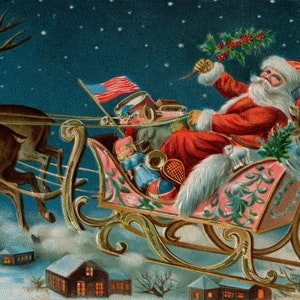 Christmas Frame TV Art File, Frame TV Art File, Vintage Santa, Santa's ...