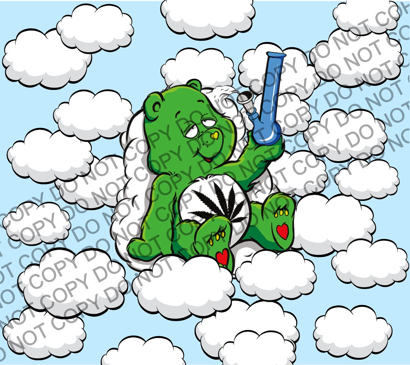 Tumbler Wrap Print File 420 High Care Bears Grumpy Bear 20oz | Etsy