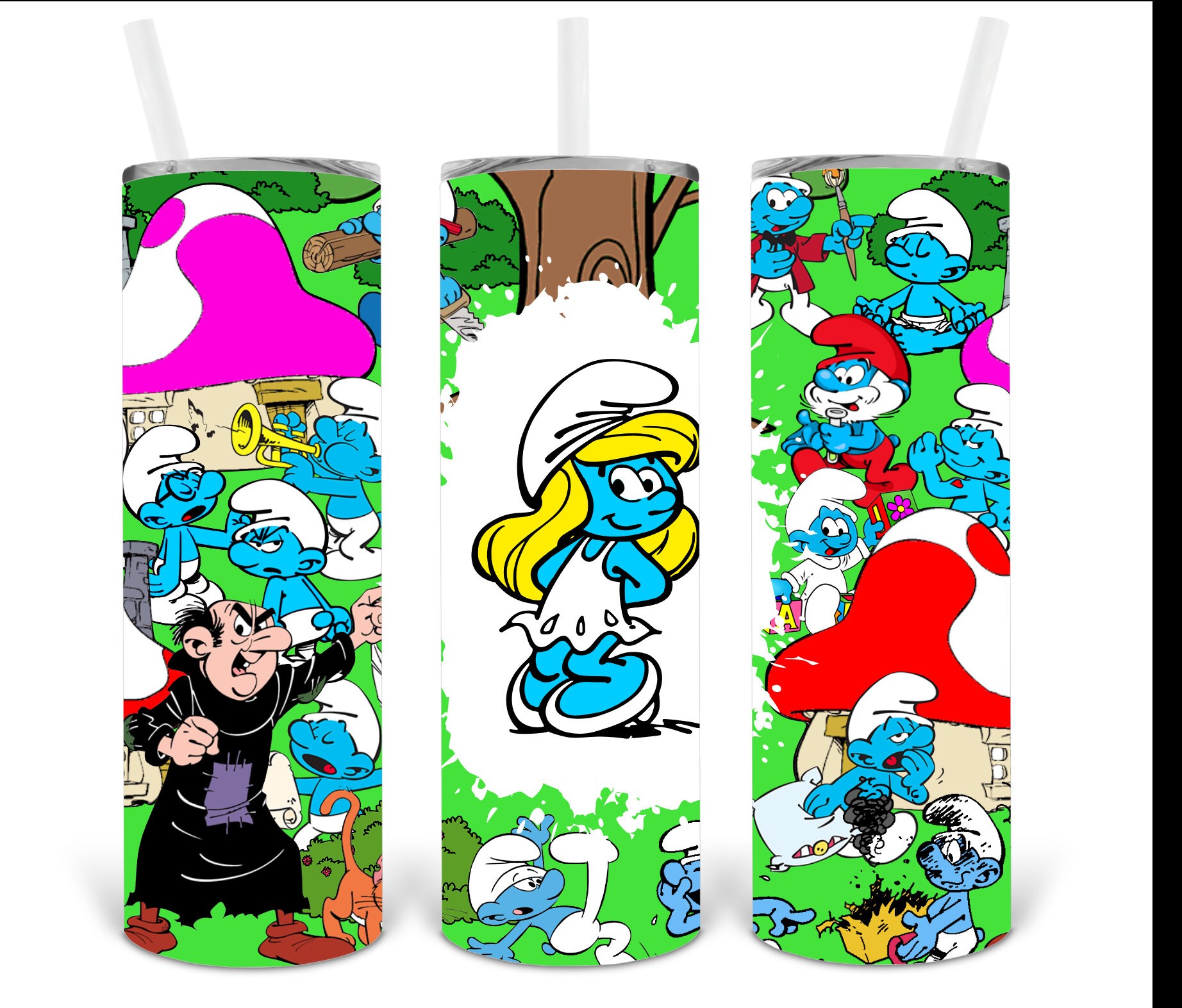Tumbler Wrap Print File Smurfs Smurfette 20oz Straight N Etsy
