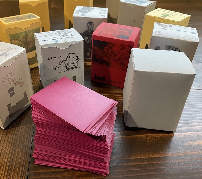 100 Card Commander Magic Deck Box Template for Standard Sleeved Decks ...
