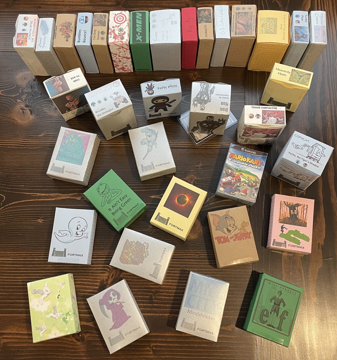 100 Card Commander Magic Deck Box Template for Standard Sleeved Decks ...