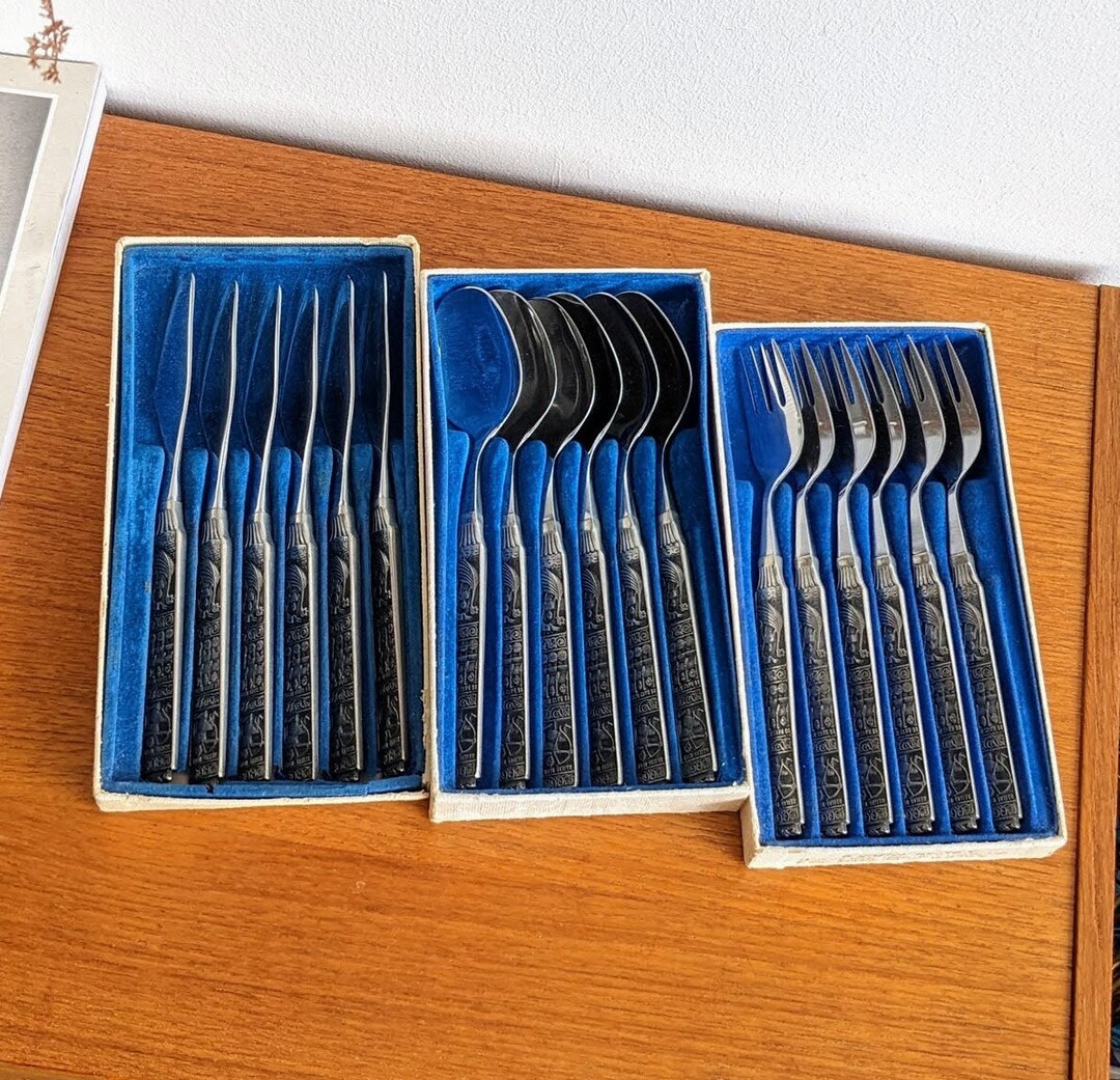 Vintage Konge Tinn Complete Dinner Knives, Forks & Spoons Boxed Sets ...