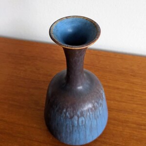 Gunnar Nylund ARI Vase Beautiful BLUE Brown Hare's Glazed Vintage ...