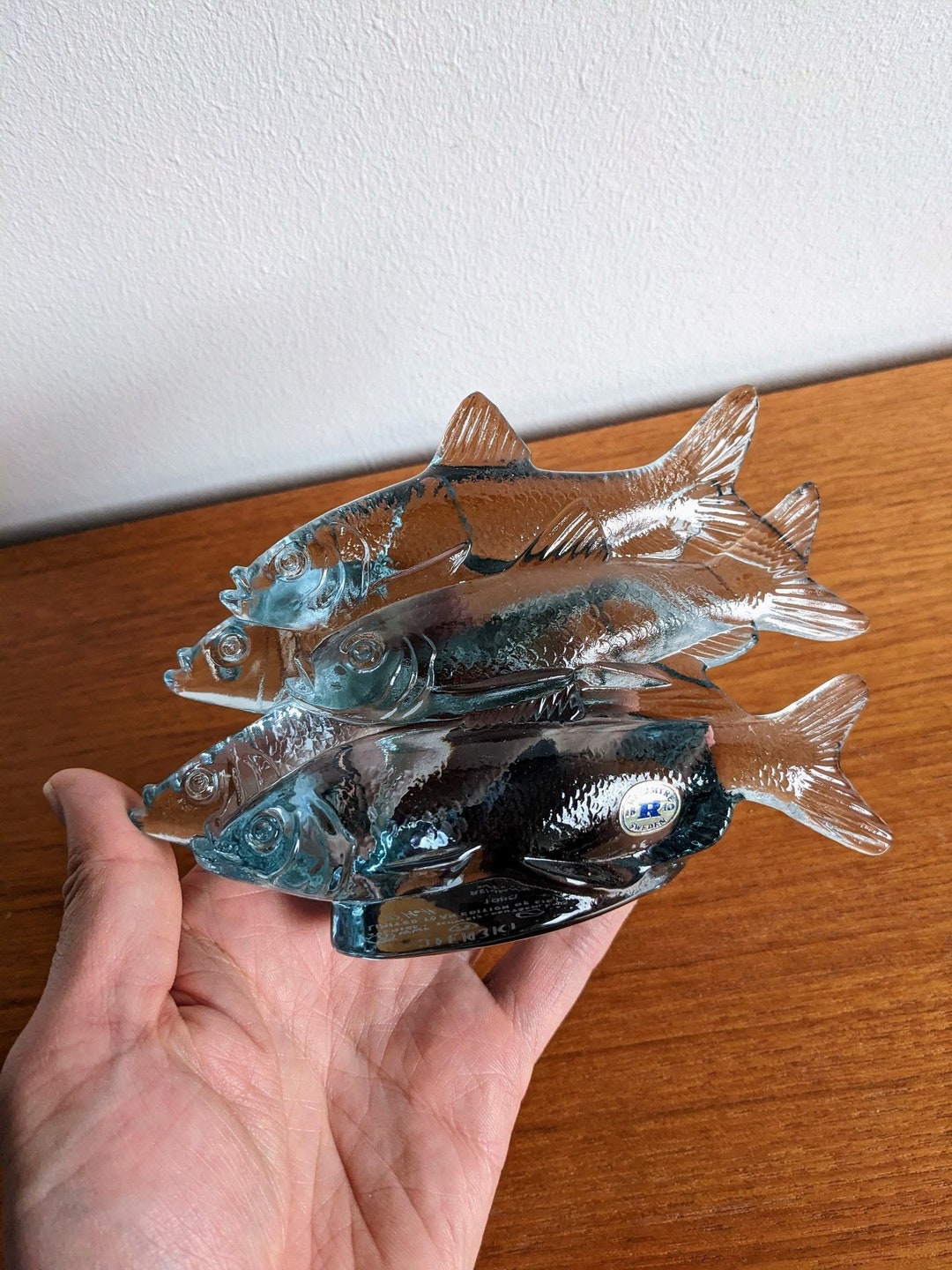 Rare HERRING (sill) School of Fish - Vintage Reijmyre Paul Hoff 1984 ...