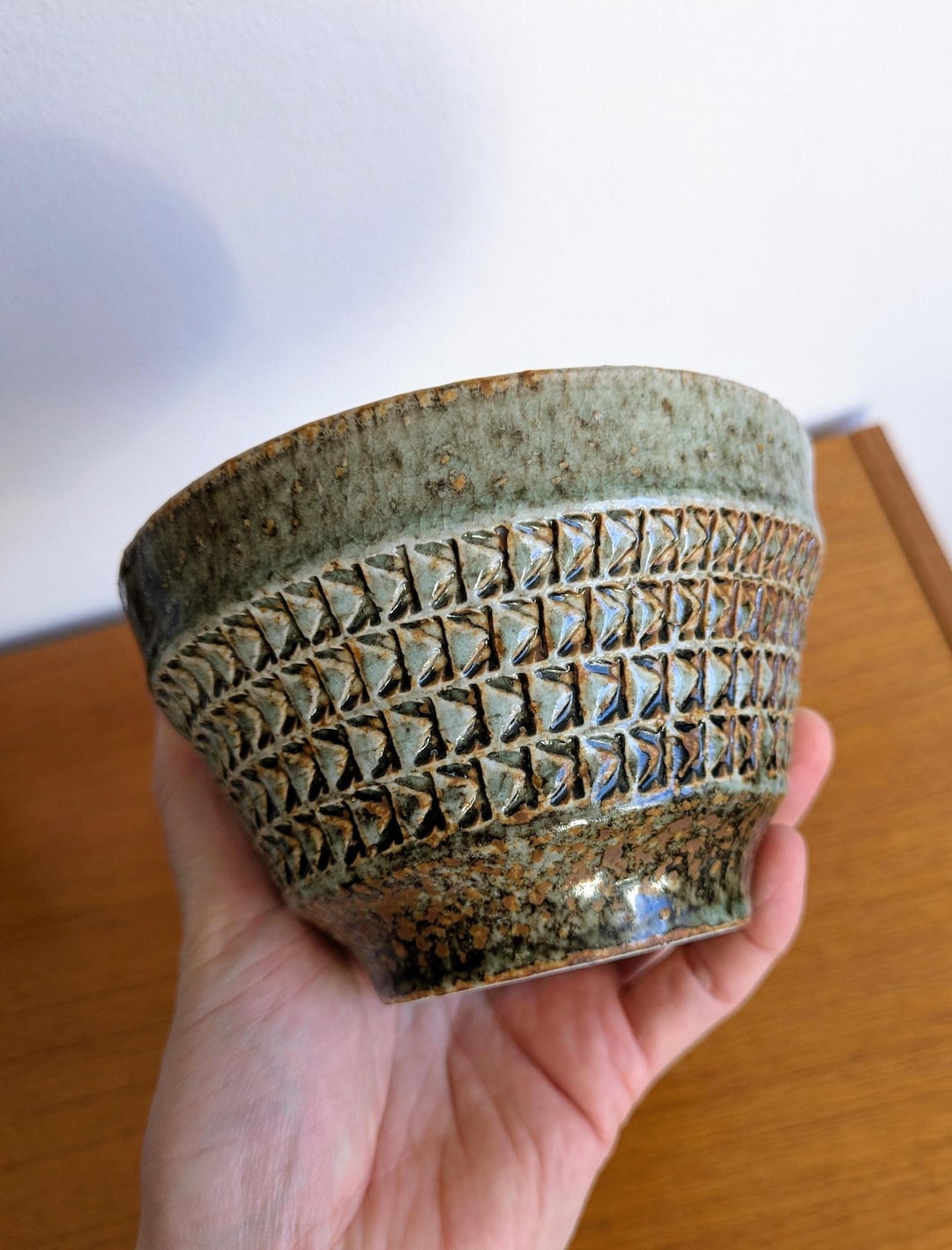 Stig Lindberg Unique Vase Masterpiece Gray Bronze Black Triangular ...