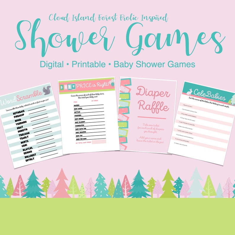 Forest Frolic Baby Shower Games, Printable Pack (digital Download) - Etsy
