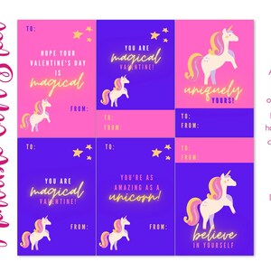 Unicorn Valentines Day Card for Kids I Valentines Cards for School I ...