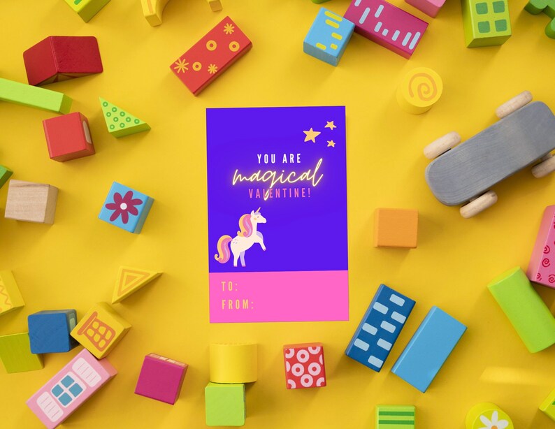 Unicorn Valentines Day Card for Kids I Valentines Cards for School I ...
