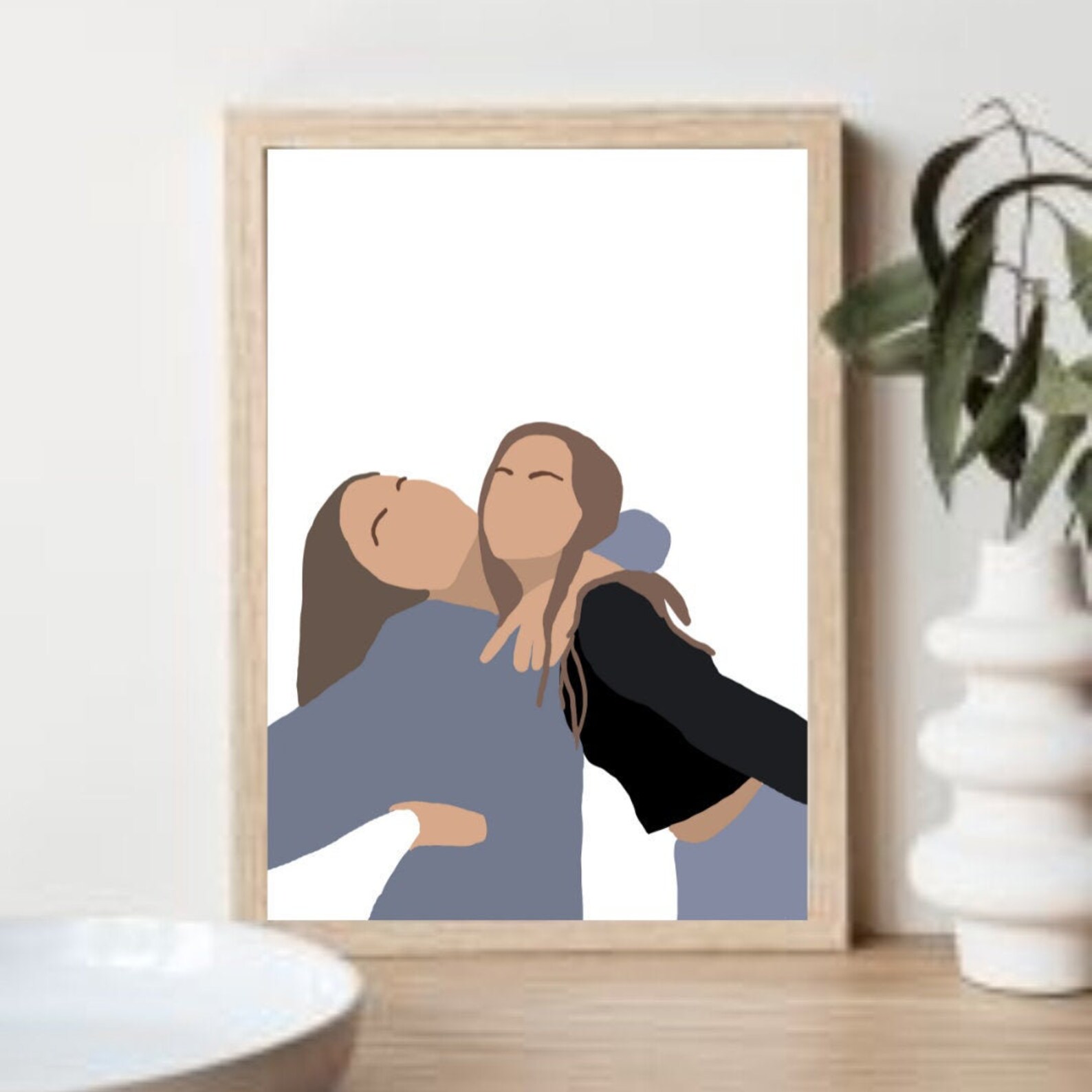 Faceless portrait for best friends Portrait from photo Custom | Etsy