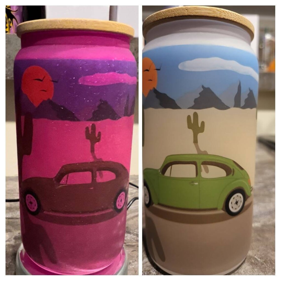 Custom Made 16 Oz Color Changing Glass Cups - Etsy