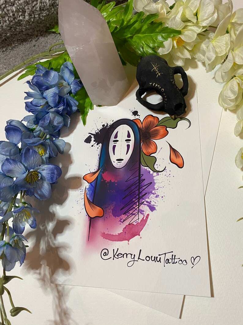 No Face Inspired Tattoo Design Print - Etsy