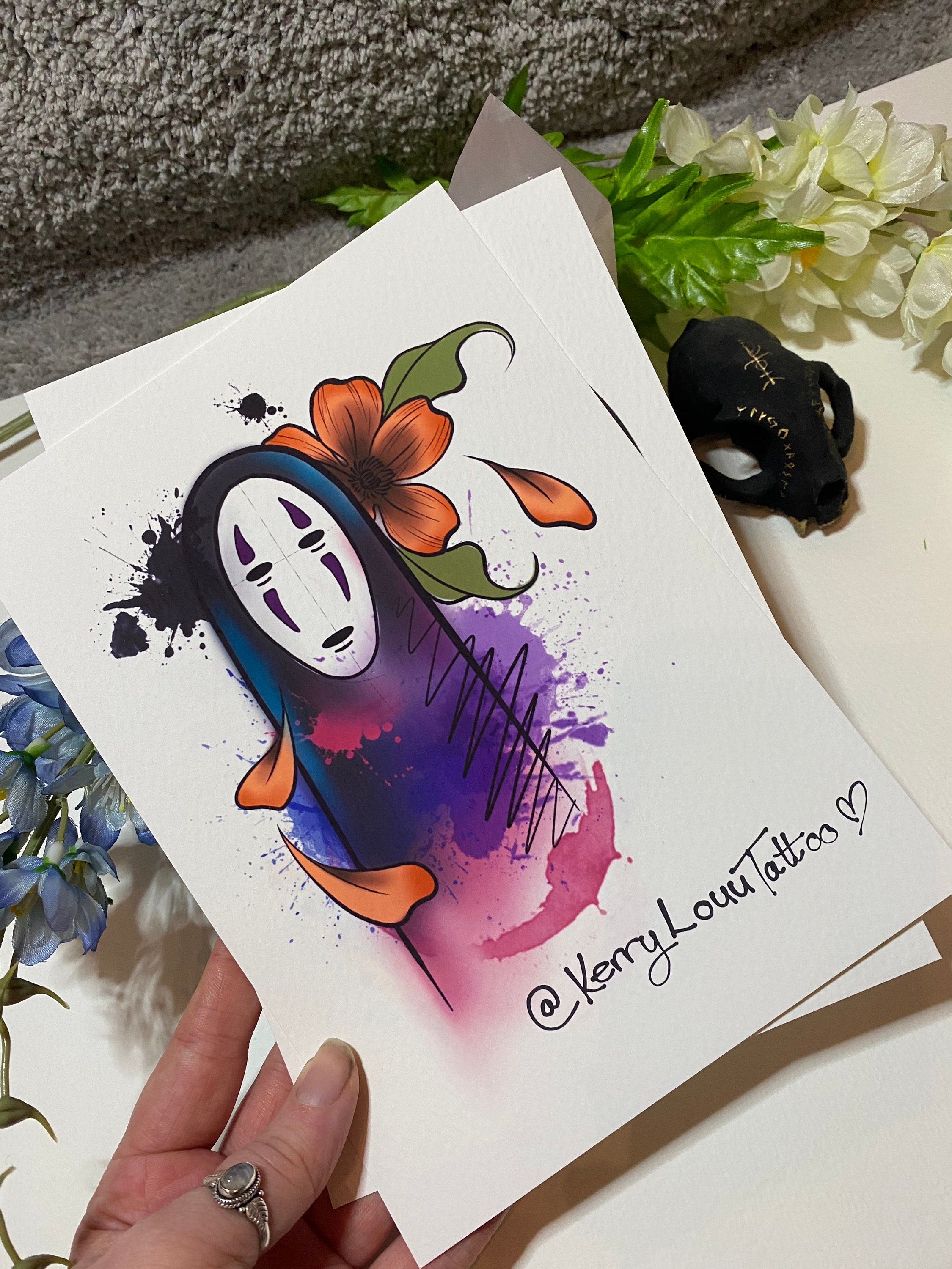 No Face Inspired Tattoo Design Print - Etsy