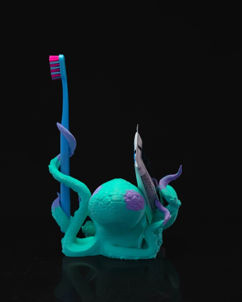 Octopus Toothbrush Holder - Standing | 3D Printed | Single Color - Etsy