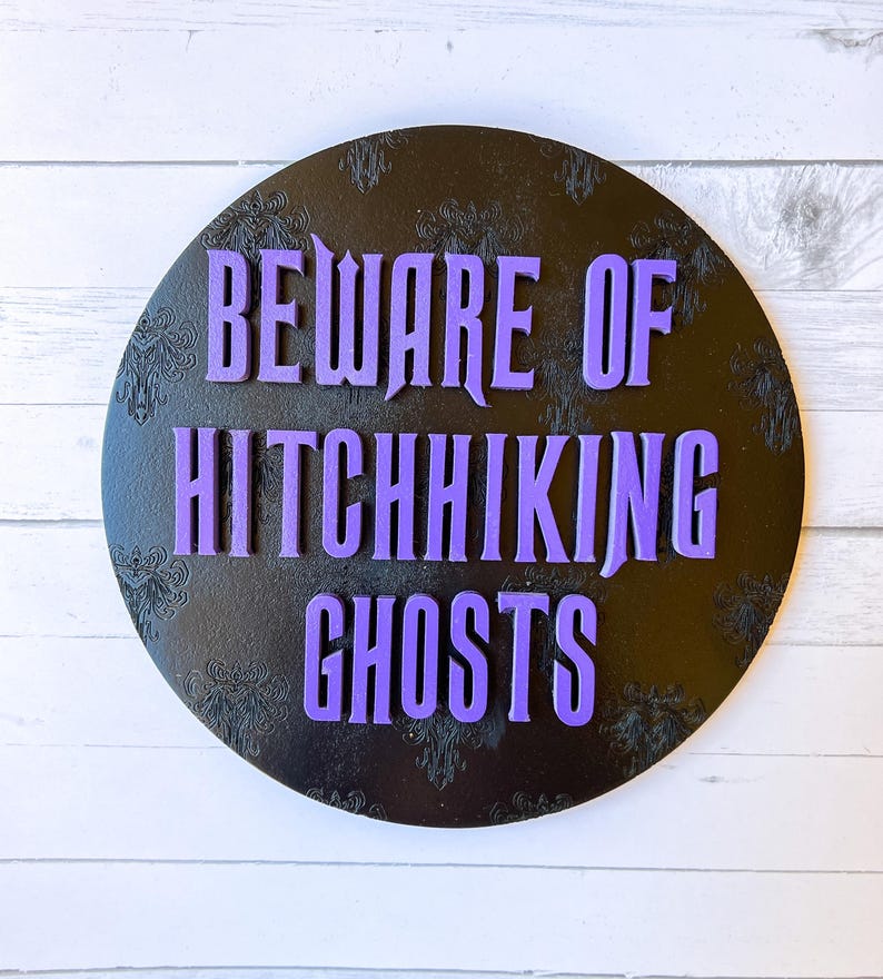 Beware of Hitchhiking Ghosts Sign - Etsy