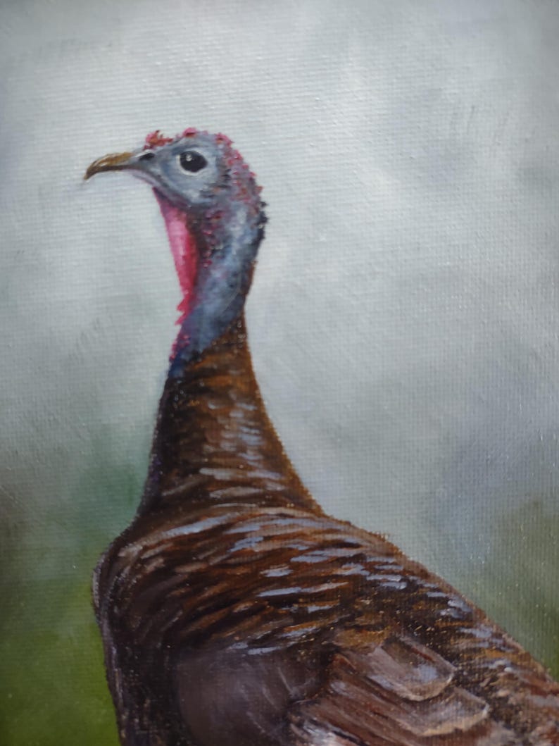 Wild Turkey Original Oil Painting, Framed Wildlife Art, Nature Themed ...