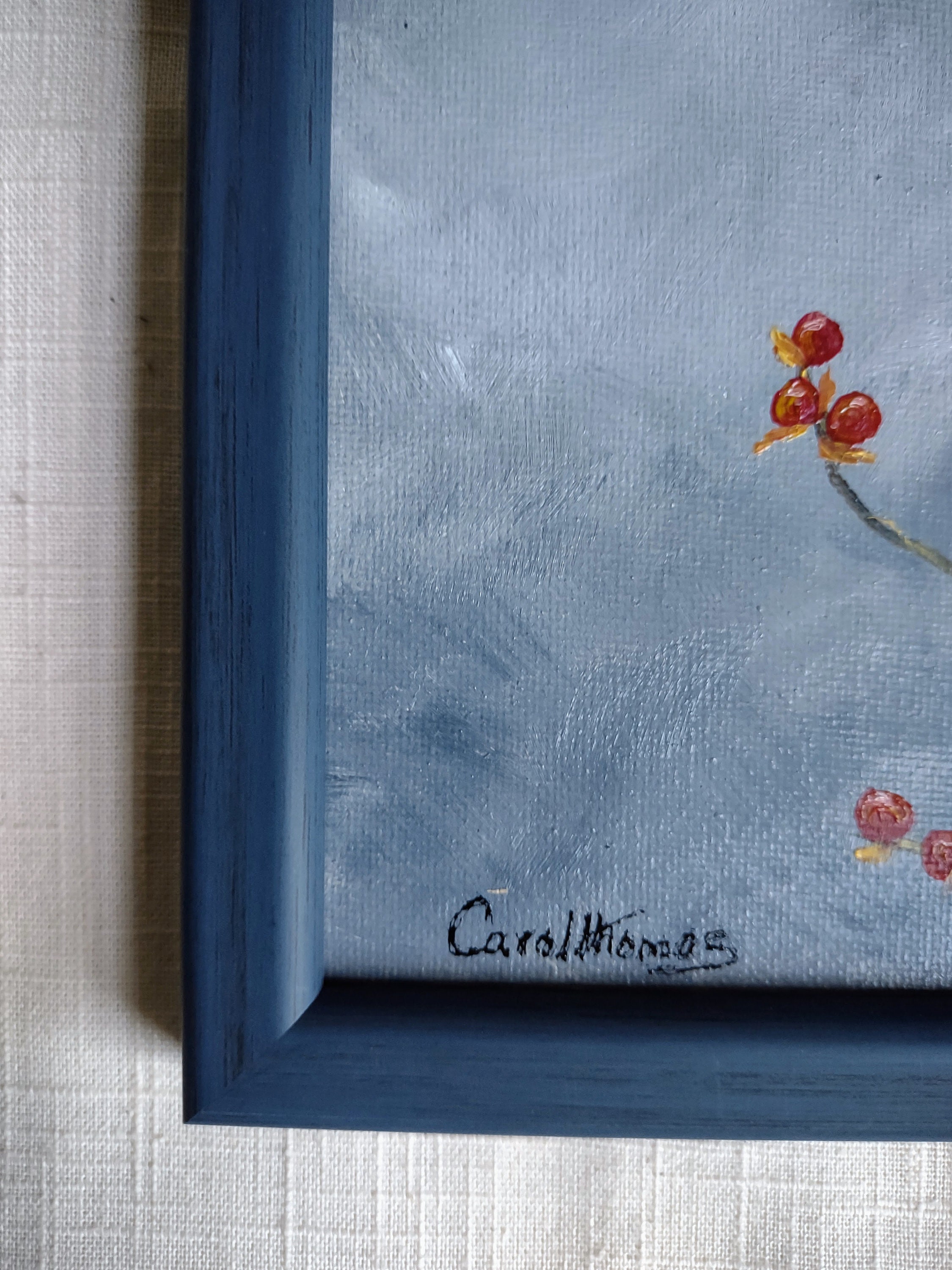 Original Framed Oil Painting Bluebird Painting Bird Lovers - Etsy