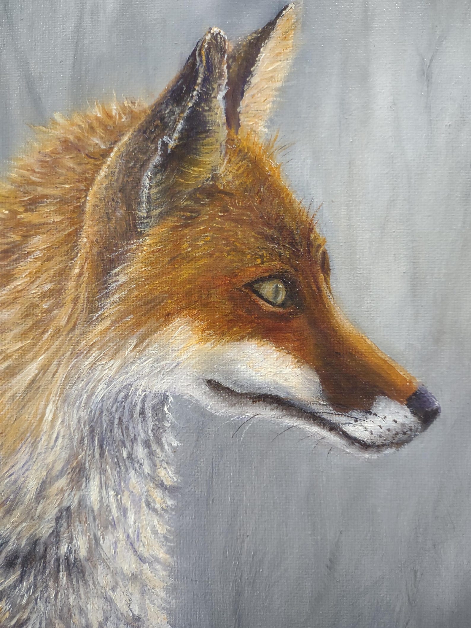 Original Fox Oil Painting, Framed Animal Art, Wildlife Gift - Etsy