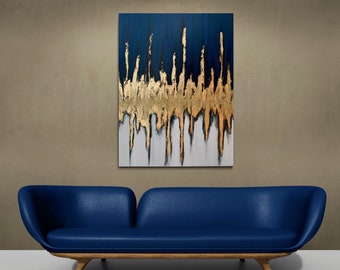 Metallic Drip Wall Art - Etsy