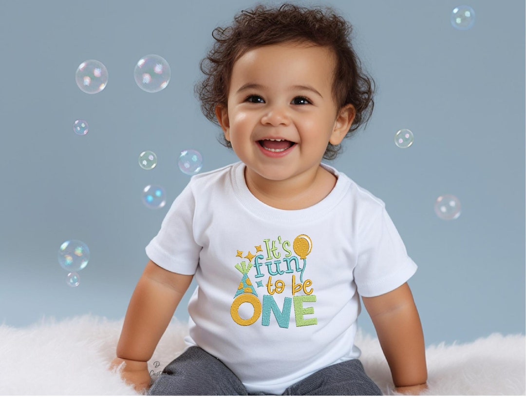 First Birthday Shirt It Fun to Be One Birthday Shirt Embroidered First ...