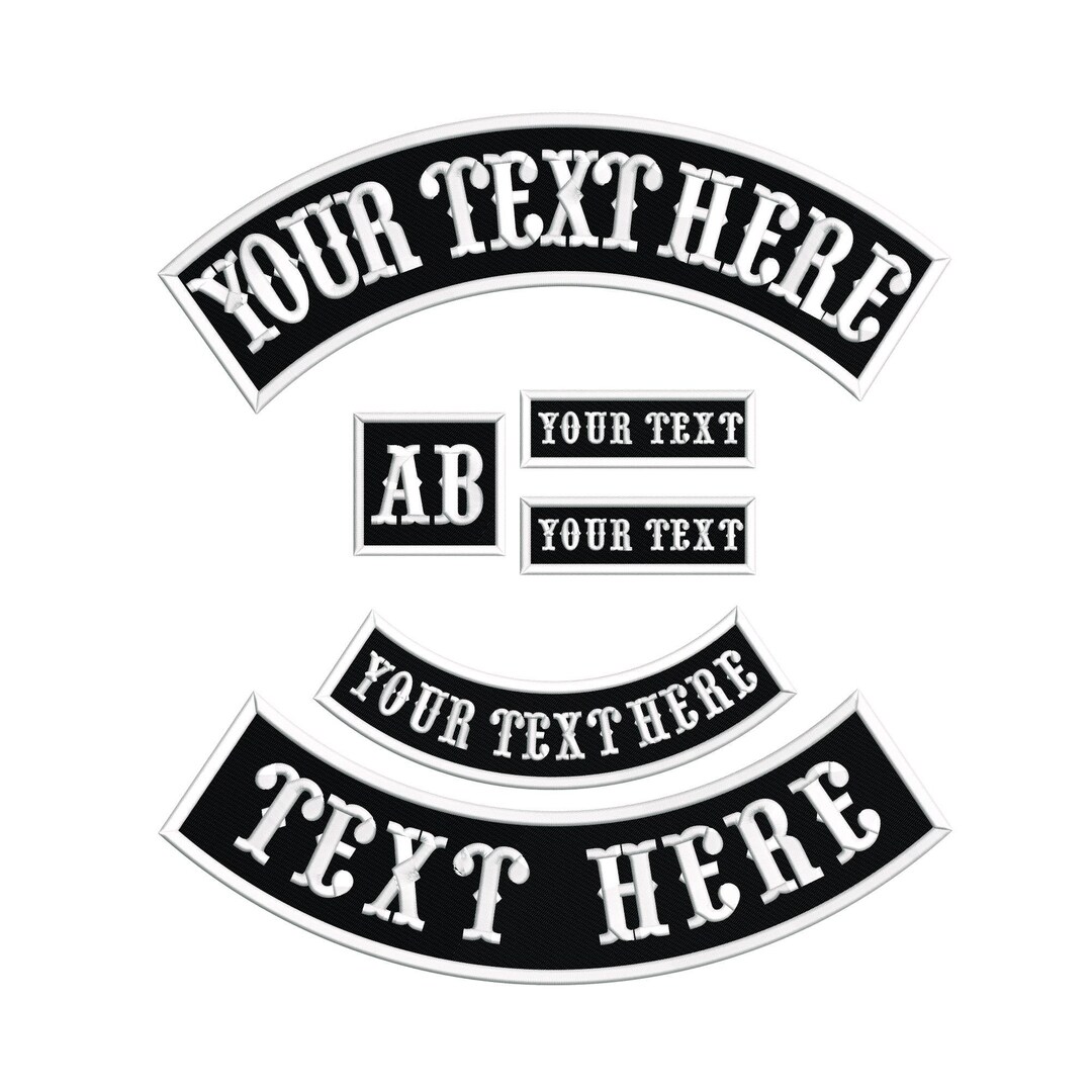 Custom Rocker Patch - Set 6 Iron/sew on Embroidered Patches - 13" (33cm ...