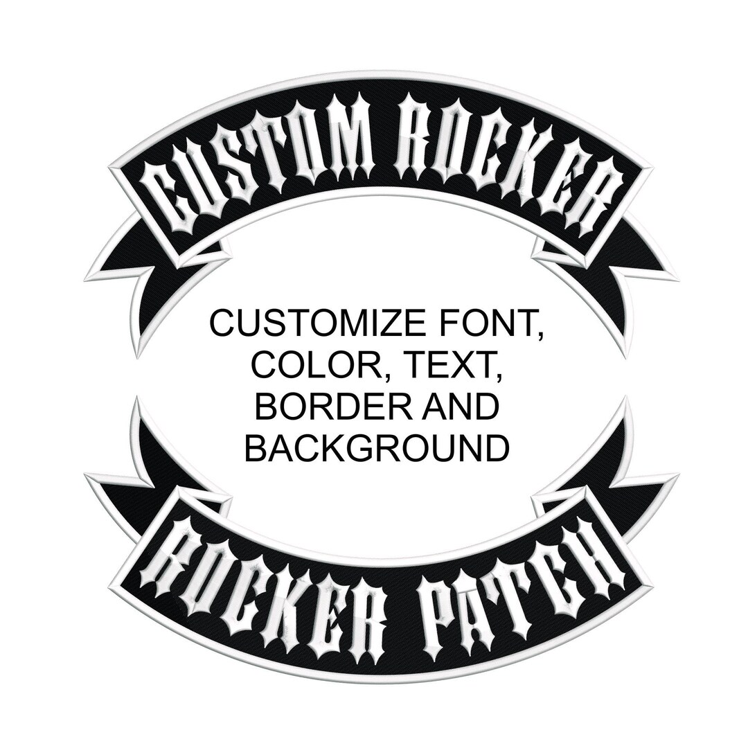 Custom Rocker Ribbon Patch - Top/botton Rocker Patch Iron/sew on ...